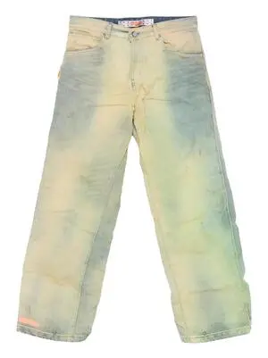 PDF Panelled Faded Wash Jeans - Blue