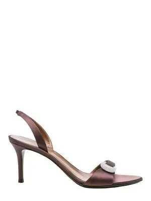 GIUSEPPE ZANOTTI Slingback Crystal-embellished Sandals - Brown