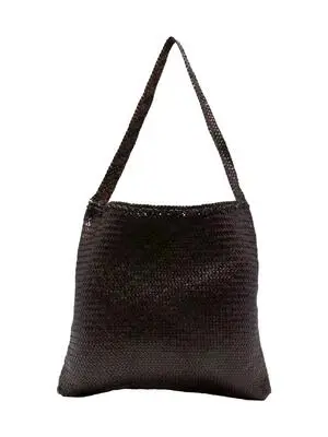 Dragon Diffusion Woven Leather Shoulder Bag - Brown