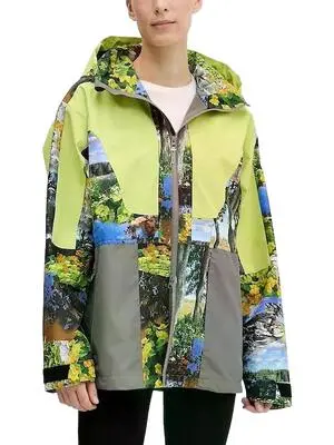Adidas By Stella McCartney Truenature Landscape-print Hooded Jacket - Green