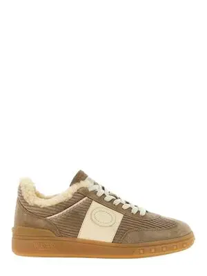 Valentino Garavani Ribbed-velvet Sneakers - Brown