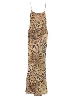 Andamane Animal-print Maxi Slip Dress - Neutrals