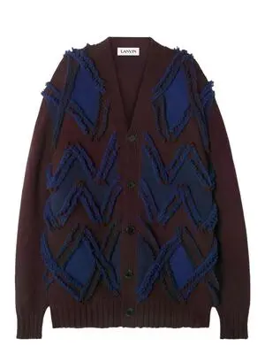 LANVIN Patterned Jacquard Cardigan - Brown