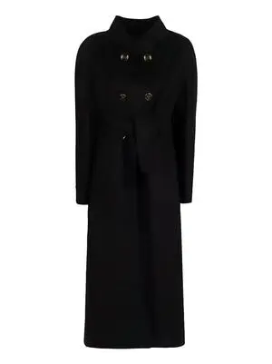 Valentino Garavani Double-breasted Belted Coat - Black