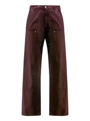 MAISON MARGIELA Organic Cotton Trousers - Red