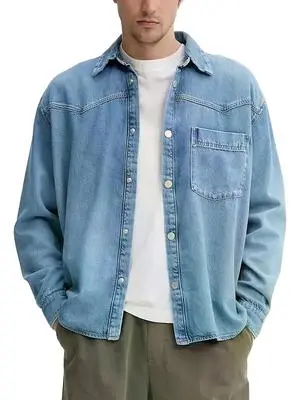 WON HUNDRED Patch-pocket Denim Shirt - Blue
