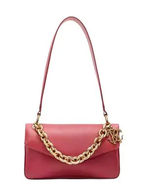 Roberto Cavalli Leather Shoulder Bag - Red