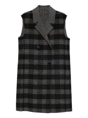 TWINSET Checked Double-breasted Waistcoat - Black