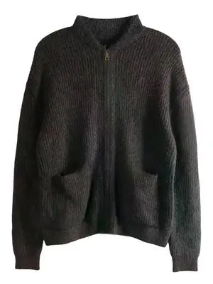 UMA WANG Ribbed Zip-front Cardigan - Black