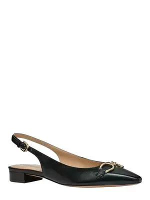 GEOX Slingback Flats With Gold-Tone Buckle