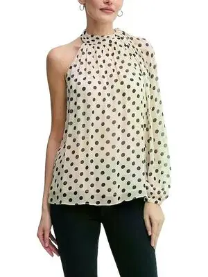 PEDRO DEL HIERRO Polka-dot One-shoulder Blouse - Neutrals