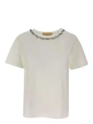 KAOS Crystal-Embellished Crew-Neck T-Shirt