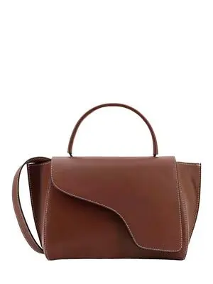ATP ATELIER Arezzo Tote Bag With Contrast Stitching - Brown
