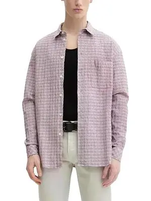 SAMSOE SAMSOE Textured Gingham Shirt - Purple