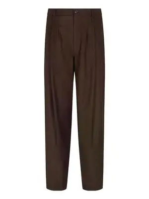 Giorgio Armani Pleated-front Wool Trousers - Brown