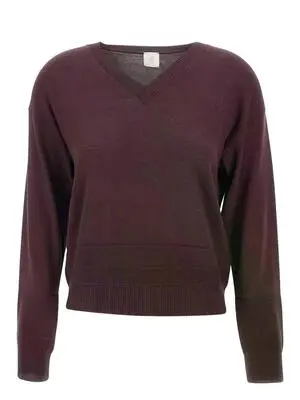 Eleventy V-neck Wool Sweater - Red