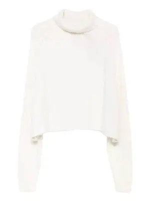 LISA YANG Lisa Yang Cropped Turtleneck Sweater Neutrals