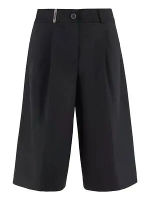 Peserico Pleated Bermuda Shorts - Black