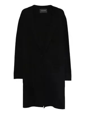 Tagliatore V-neck Wool Coat - Black