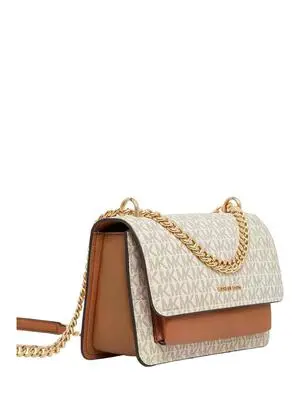 Michael Kors Monogram Flap Shoulder Bag - Neutrals
