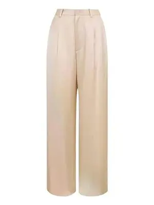Lapointe Pleated Straight Trousers - Neutrals