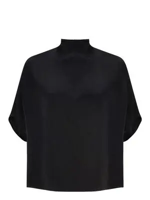 Lapointe High-neck Cape Top - Black