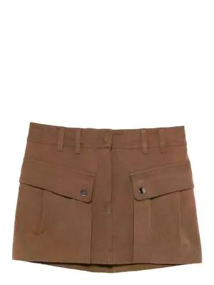 Andamane Pocket-detail Mini Skirt - Brown