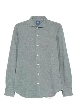 FINAMORE 1925 Long-sleeve Button-up Shirt - Blue