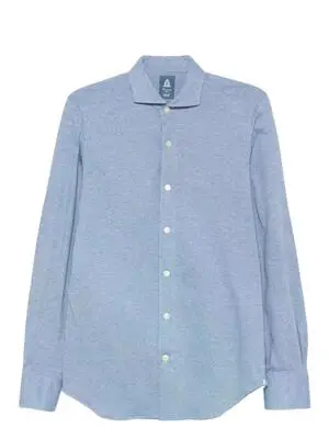 FINAMORE 1925 Long-sleeved Button-up Shirt - Blue