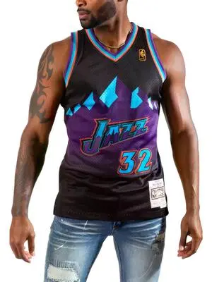Mitchell & Ness Reload Swingman Nba Utah Jazz 1996 Karl Malone T-shirt - Black
