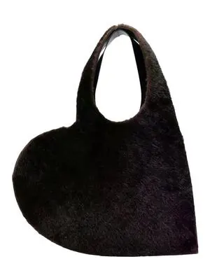 Coperni Heart-shaped Fur Tote - Brown