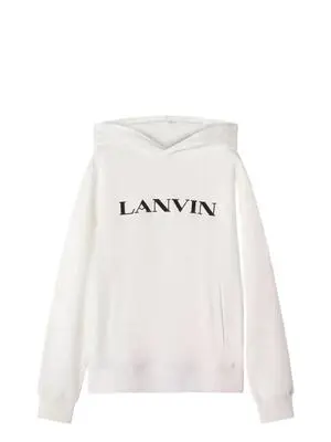 LANVIN Logo-embroidered Hoodie - White