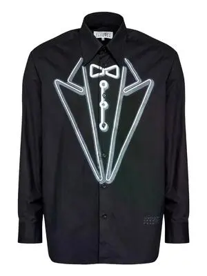 MAISON MARGIELA Tuxedo-print Long-sleeves Shirt - Black