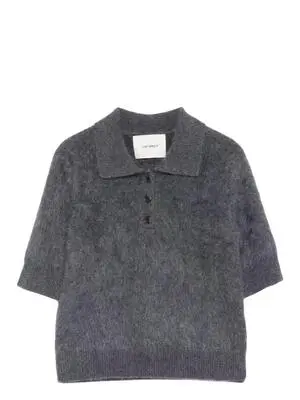 LISA YANG Short-sleeve Polo Top - Grey
