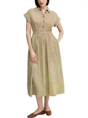 PEDRO DEL HIERRO Gathered-waist Shirt Dress - Neutrals
