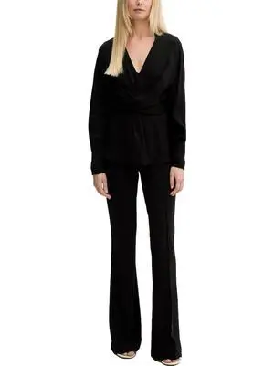 BOSS Twist-front Blouse - Black