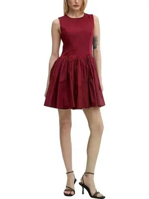 NEVER FULLY DRESSED Monika Gathered Mini Dress - Red