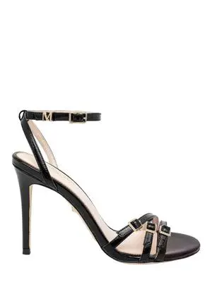 Guess 100mm Strappy Leather Sandals - Black