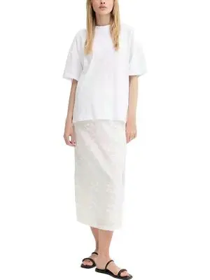 Munthe Ursa Floral-embroidered Midi Skirt - White