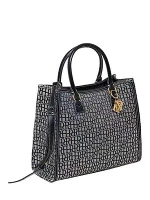 PEDRO DEL HIERRO Monogram-patterned Top-handle Tote - Black