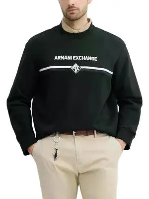 Armani Exchange Striped Logo Sweatshirt - Black