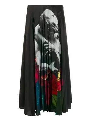 Valentino Garavani X Undercover Printed Pleated Skirt - Black