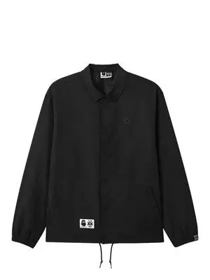 FINGERCROXX Buttoned Logo-patch Jacket - Black
