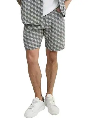 BALR. Hexagon-pattern Shorts - Grey