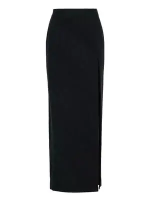 Alessandra Rich Side-split Wool-blend Skirt - Black