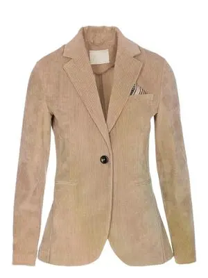CIRCOLO 1901 Corduroy V-neck Blazer - Neutrals