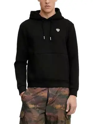 EA7 Logo Patch Hoodie - Black
