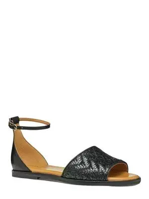 Geox Naileen Woven Ankle-strap Sandals - Black