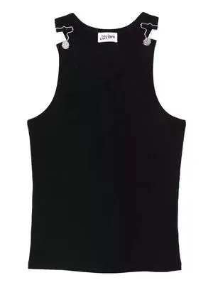 Jean Paul Gaultier Ribbed-knit Embellished Vest - Black