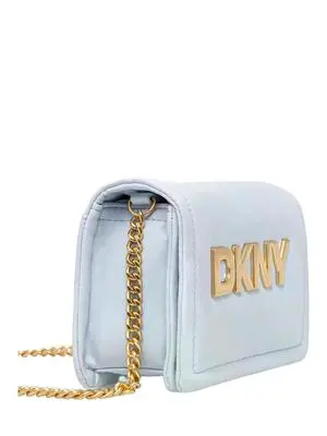 Dkny Logo-plaque Chain-strap Mini Bag - Blue
